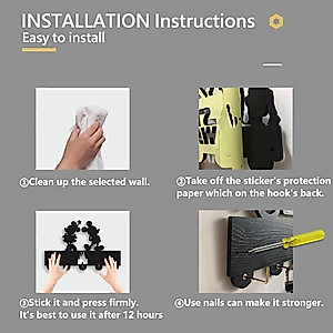 YSDESIGN Mickey Door Hooks,Disney Mickey Mouse Cartoon Animation Coat Hooks,Key Holder,Key Hanger for Wall、Entryway and Living Room -Unigue Gift-5 Hooks-20LB(Max)