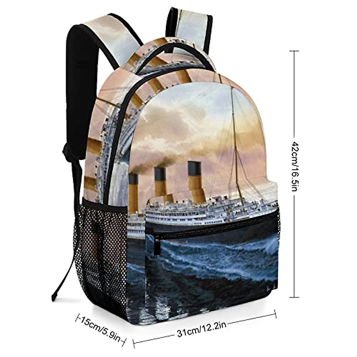 Retro Titanic Famous Old Historic Laptop Backpack Fashion Shoulder Bag Travel Daypack Bookbags for Men Women