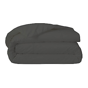 Duver Cover Dark Grey Duvet Covers Super King Size- Washed Cotton Like Soft Duvet Cover Set 3 Pieces with Zipper Closure, 1 Duvet Cover 98X108 inches and 2 Pillow Cases (Super King-Dark Grey Solid)
