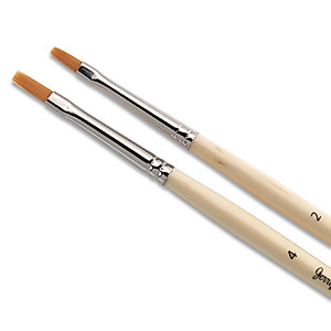 Jerry Q Art 12 Pcs Detail Paint Brushes, Golden Synthetic Hair, High Performance for Oil, Acrylic and Watercolor JQ-503