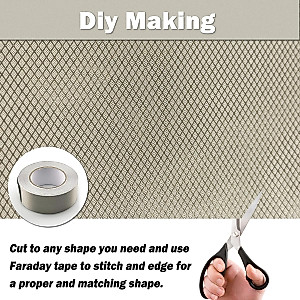 Faraday Fabric, Faraday Cloth,Faraday Fabric Kit 43.3in x 39.4in Fabric with 32.8ft of Faraday Tape Copper Nickel Faraday Fabric for DIY Faraday Cages,Faraday Boxes,for WiFi, GPS