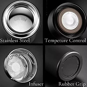 Shari’s Tea – Temperature Controlled Thermos with Infuser - Smart Coffee and Tea Thermos with LED Temperature Display in Fahrenheit, Insulated Bottle Stay Hot or Cold for up to 24 Hrs.