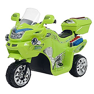 Lil' Rider Ride on Toy, 3 Wheel Motorcycle Trike for Kids by Rockin' Rollers – Battery Powered Ride on Toys for Boys and Girls, 3 - 6 Year Old, Large, Green