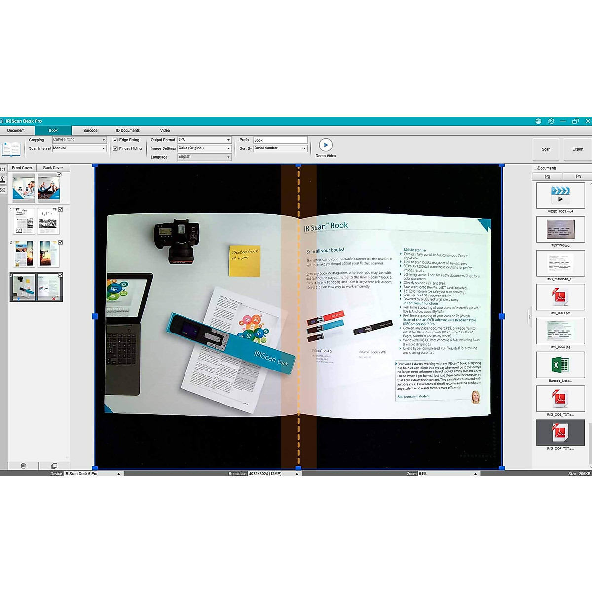 IRIScan Desk 5 PRO A3 Large Color scanner, PRO A3 Document & Book Scanner