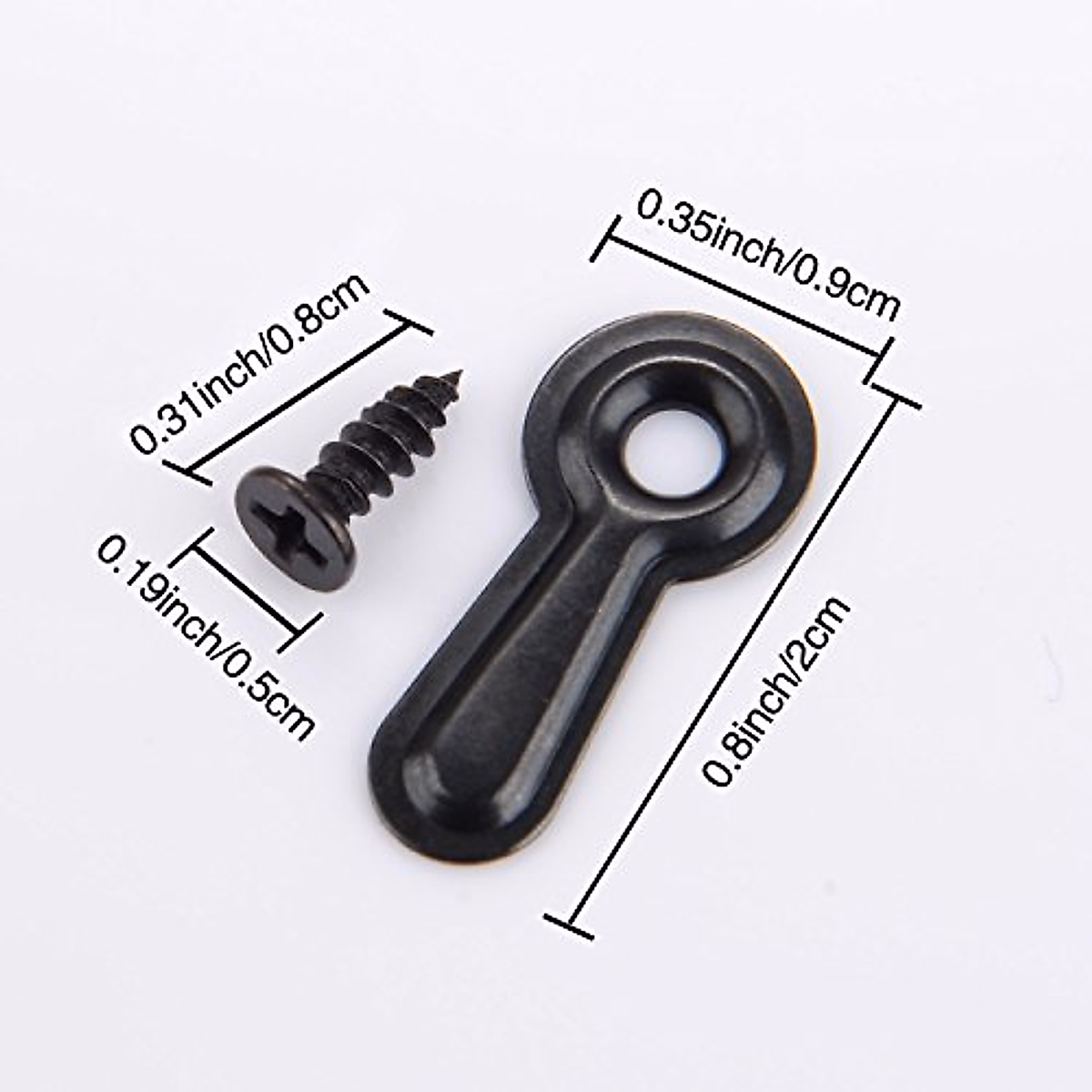 Picture Frame Hardware Backing Clips, 100 Pieces Photo Frame Turn Button Fasteners with 100 Pieces Screws Picture Framing Parts for Hanging Posters Drawing Crafts, Black