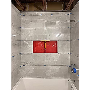 Planum Tile Niche Supporter for Shower Niche Tiling Tools and Renovations Tool Kit for Home Remodeling Construction Installation of Ceramic Porcelain Tiles for Niche Shower Shelf Insert Aluminum Kit