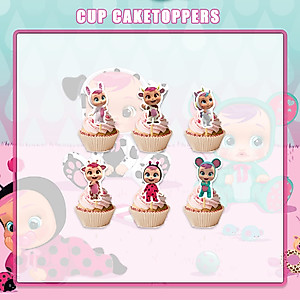 Cry Babies Magic Tears Birthday Party Supplies Favors for Grils Boys Kids Party Decorations Set Includes Plates Backdrop Cups Napkins Cake Cupcake Toppers