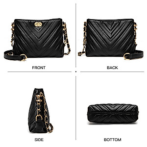 Small Crossbody Bags for Women Purses Fashion Leather Lightweight Handbags Shoulder Bag(Black2)