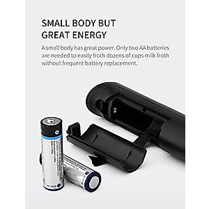 GOGENGEN Electric Hand Whisk for Milk, Beverage Mixer for Coffee with Milk, Cappuccino, Hot Chocolate, Battery Operated (not included) Mini Stainless Steel Fother, Cool Cookware