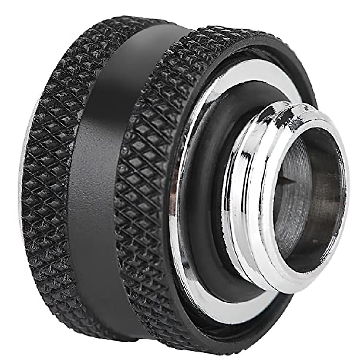 Dracaena 6 Pack G1/4" Thread to 12mm OD hard Tubing Compression Fitting with Rings for rigid acrylic Tube for Computer Water Cooling System, Black