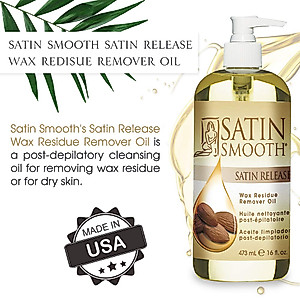 Satin Smooth Satin Release Wax Residue Remover Oil, Post-Wax Treatment Fast-Dissolving, 16 oz, 1-pack