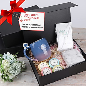 Giftgarden 4-Pack 11”x8”x3.5” Black Gift Boxes with Magnetic Lids, Large Collapsible Gift Wrap Box Magnet Clourse for Presents, Valentines Day, Birthday, Wedding, Bridesmaid Groomsman Proposal Box