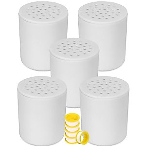 5 Pc Shower Filter Replacement,20 Stage Shower Head Filter for Hard Water,High Output Shower Water Filter Cartridge with Vitamin C E,Reduce Chlorine & Fluoride,Soften & Gentle Skin & Hair,Strong Nails