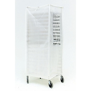 White Pan Rack Cover w/ Zipper, 23 x 28 x 62"