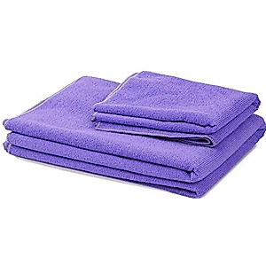BalanceFrom 7-Piece Set - Include Yoga Mat with Carrying Strap, 2 Yoga Blocks, Yoga Mat Towel, Yoga Hand Towel, Yoga Strap and Yoga Knee Pad (Purple, 1/2"-Thick Mat)