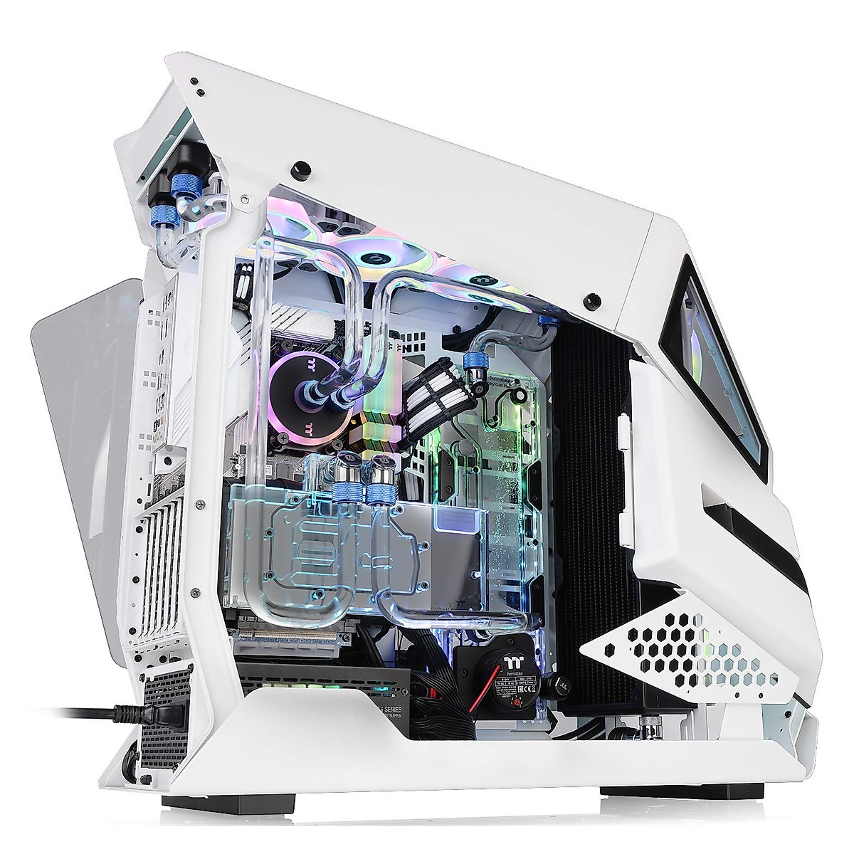 Thermaltake AH T600 Snow Helicopter Styled Open Frame Tempered Glass Swing Door E-ATX Full Tower Case CA-1Q4-00M6WN-00