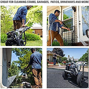 SIMPSON Cleaning MSH3125 MegaShot 3200 PSI Gas Pressure Washer, 2.5 GPM, Honda GC190 Engine, Includes Spray Gun and Extension Wand, 5 QC Nozzle Tips, 1/4-in. x 25-ft. MorFlex Hose, (49-State), Black