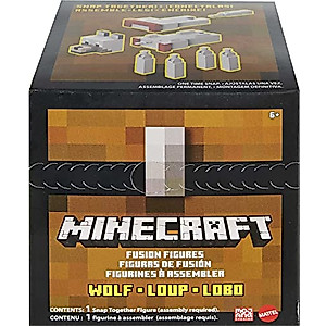 Mattel Minecraft Fusion Wolf Figure Craft-a-Figure Set, Build Your Own Minecraft Character to Play with, Trade and Collect, Toy for Kids Ages 6 Years and Older