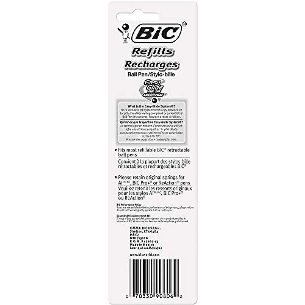 BIC Pen Refill for Wide Body/Velocity/Clear Click, Medium Point, Pack of 2, Blue - MRC21-B-BLU