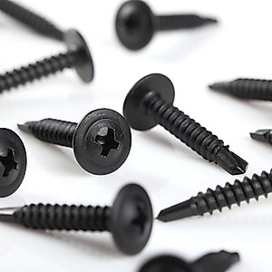 500 Pcs Phillips Truss Head Sheet Metal Self Tapping Screw 18-8 (#8 x 1, Black)