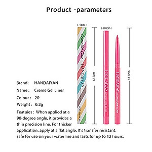 Eye Shadow Pencil, Natural Matte Long Lasting Metallic Eyeliner Pencil Glitter Eyeliner for Women Eye&Lip Liner Professional Waterproof Retractable Eye Makeup Gel Eyeliner Colorful Eyeliner(3)