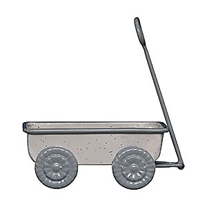 Foreside Home & Garden White Rustic Antique Gray Metal Wagon Soap Dish