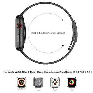 iiteeology Ultra 2 Band Compatible with Apple Watch 49mm 46mm 45mm 44mm 42mm, Upgraded Stainless Steel Wristband for iWatch Ultra & Series 10-1, Black/Blue