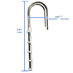 Aqua Select Stainless Steel in-Pool Ladder with Resin Steps | Stainless Steel Handrails | Fit Up to 54-in Deep Pools | 225 Lb Capacity