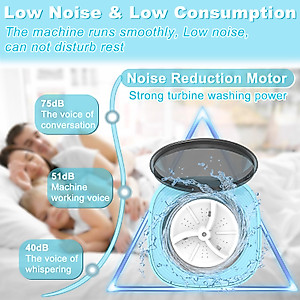 ABXKZ Portable Washing Machine, Mini Washing Machine Foldable, 6.5L Small Washer Machine and Dryer, Intelligent Bucket Laundry Machine w/ 3 Modes Deep Cleaning Baby Clothes, Underwear, Socks, Travel