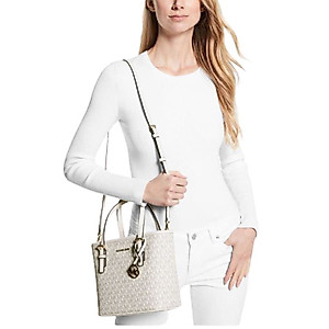 Michael Kors XS Carry All Jet Set Travel Womens Tote (Light Cream Multi)