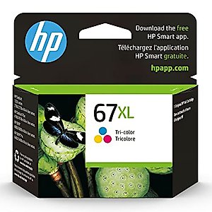 HP 67XL Tri-color High-yield Ink Cartridge | Works with HP DeskJet 1255, 2700, 4100 Series, HP ENVY 6000, 6400 Series | Eligible for Instant Ink | 3YM58AN