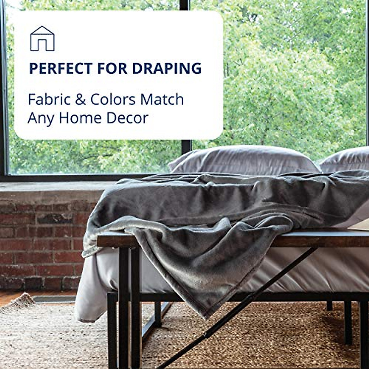 ViscoSoft Winter Fleece Blanket Twin Size / Twin XL - Extra Long Soft & Plush Comforter, Lightweight Design - Light Gray Throw Blanket for Sofa, Bed, Couch, All Seasons, Pets