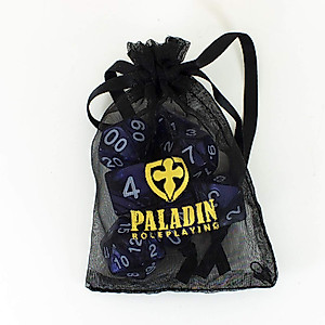 Blue Pearl RPG Dice - Full Polyhedral Set - 'Nightfall'