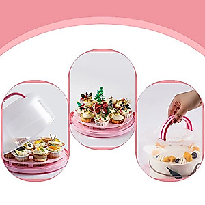 KALINCO Cake Carrier, Cake Carrier with Lid and Handle, 2 Sets of Cake Storage Containers (10+8 inch), Suitable for Cake Transportation, Pie, Nuts, and Other Desserts