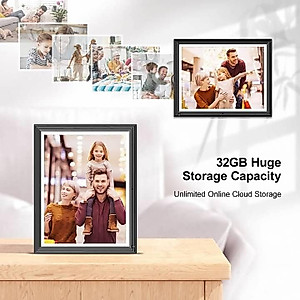 Digital Picture Frame 15 inch - FULLJA Large WiFi Smart Photo Frame with HD Wide Angle, Remote Control, 32GB Memory, Wall Mountable, Easy to Share Photos or Videos via App/Email, Gift for Family