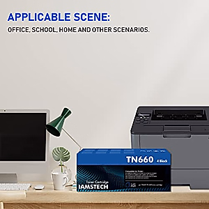 iamstech TN 660 TN-660 TN660 4-Pack High Yield Black Compatible Toner Cartridge Replacement for HL-L2380DW HL-L2300D HL-L2320D HL-L2340DW MFC-L2700DW MFC-L2740DW DCP-L2540DW Printer