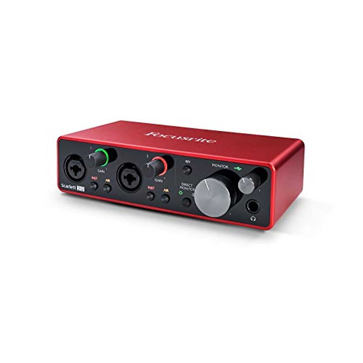 Focusrite Scarlett 2i2 2x2 USB Audio Interface Full Studio Bundle with Creative Music Production Software Kit and CR4-X Pair Studio Monitors and 1/4” Instrument Cables