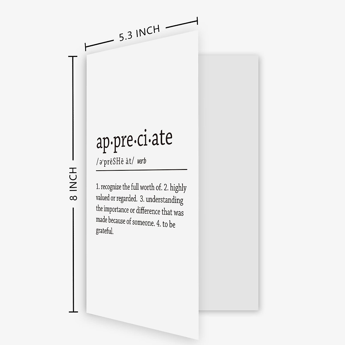 Ogeby Cute Appreciate Definition Card, Funny Thank You Card for Him Her, Lovely Thankful Greeting Card for Teacher Boss