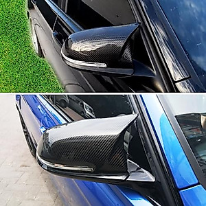 Door Mirror Covers Compatibility With F20 F22 F23 F30 F31 F32 F33 F36 F87 M2 X1 E84 Rearview Side Mirror Cover Caps Trim Replacement 2PCS (Carbon Fiber)