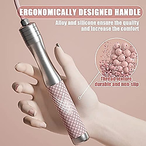𝐒𝐩𝐞𝐞𝐝 𝐉𝐮𝐦𝐩 𝐑𝐨𝐩𝐞 𝐟𝐨𝐫 𝐅𝐢𝐭𝐧𝐞𝐬𝐬 - Skipping Rope for Women Men Exercise with Adjustable Length Jumping Rope and Alloy & Silicone Handles Suitable for Workout Boxing Home Gym