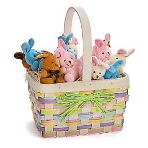 Easter Colored Soft Plush Bunnies Stuffed Rabbit Animal Toy Perfect Easter Eggs Filler or Easter Baskets Filler - 12 Pack | Great Gift for Baby, Toddler Boy and Girl