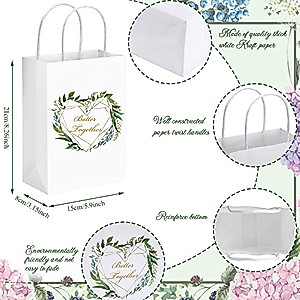 60 Packs Wedding Gift Bags Better Together Party Favor Bags Kraft Paper Bridal Shower Gift Bags with Handles Wedding Gift Wrap Bags for Wedding Bridal Engagements Party, 8.27 x 5.91 x 3.15 Inch