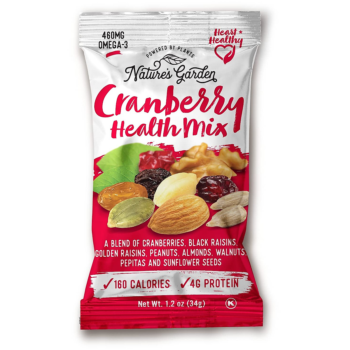 Nature's Garden Healthy Trail Mix Snack Packs – Mixed Nuts, Heart Healthy Nuts, Omega-3 Rich, Cranberries, Pumpkin Seeds, Perfect For The Entire Family – 28.8 Oz Bag (24 Individual Servings)