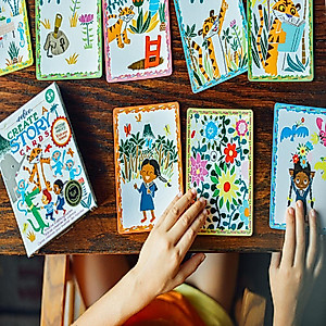 eeBoo: Create a Story Cards, Tell Me a Story, Volcano Island, 36 Cards Included in The Set, Encourages Imagination, Creativity and Story-Telling, for Ages 3 and up