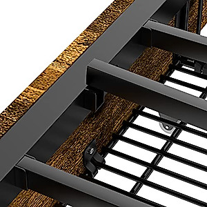 Pliwier Bed Frame with 4 Drawers, Heavy Duty Metal Platform Bed with Headboard and Footboard, No Box Spring Needed, Non-Slip, Noise Free, Easy Assembly (Queen Bed Fframe Basic with 4 Drawers)