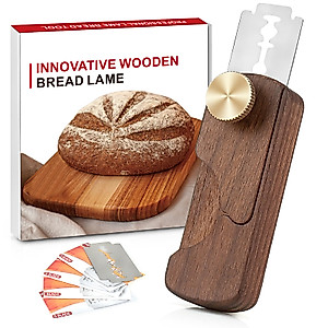MOTAIPEAK Bread Lame Sourdough Scoring Tool with Magnet,Hand Crafted Dough Scoring Knife Tool for Homemade Bread Baking,Lame Bread Tool with 5 Razor Blades,User Manual-Gift Box