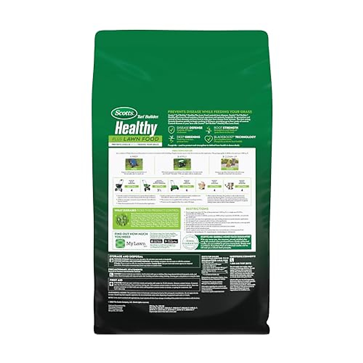 Scotts Turf Builder Healthy Plus Lawn Food, 2-in-1 Fungicide and Fertilizer, Helps Grass Withstand Summer Stress, 4,000 sq. ft., 13.70 lbs.