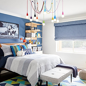 Ymlii Kids Colorful Chandelier, Ceiling Spider Light Fixture, Ajustable DIY Pendant Lamp for Boys Girls Bedroom Playroom Classroom Dining Room,‎ E26 10 Arms Lights