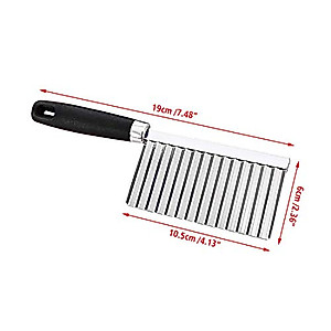 Multifunctional Potato Wavy Edged Knife , Stainless Steel Mezzaluna Chopper salad Rocker Knife Potato Slicer Chopper French Fry Maker Cutter circular cutter Gadget Vegetable Fruit Cutting (1 pcs)