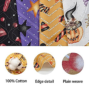 CEYOU Zyoug 12pcs 18x 10.5 inches 46 x 27 cm 100percent Cotton Fabric with 12 Different Pattern Precut Fat Eighth Bundle Fabric for Patchwork DIY Craft Sewing Halloween Pattern